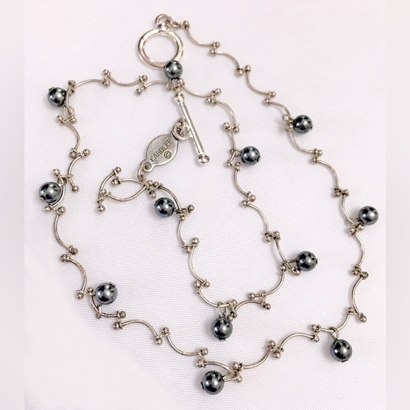 Carolee | Jewelry | Vintage Carolee Gray Pearl Silver Squiggle Necklace ...